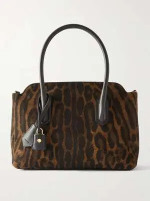 TOM FORD Ocelot Medium Leather-Trimmed Tote Leopard Print