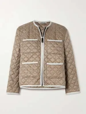 Max Mara Quilted Shell Jacket Light Brown