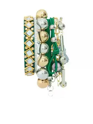 AMIR SLAMA Beaded Crystal-embellished Bracelet - Green