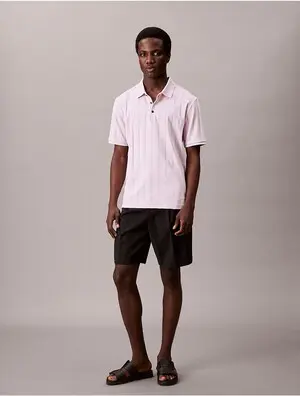 Calvin Klein Variegated Rib Classic Polo Shirt - Spring Lilac