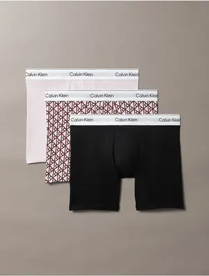 Calvin Klein Icon Cotton Stretch 3-pack Boxer Brief - Black/ Bijou Modern Emblem/ Spring Lilac