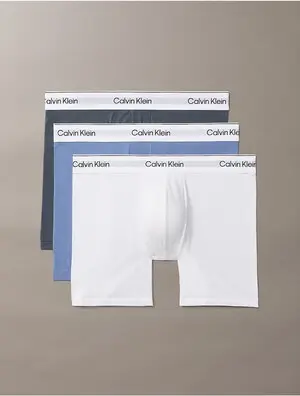 Calvin Klein Icon Cotton Stretch 3-pack Boxer Brief - White/blue Tulip/turbulence
