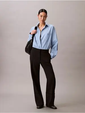 Calvin Klein Wide Leg Raw Edge Trousers