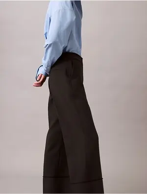Calvin Klein Wide Leg Raw Edge Trousers