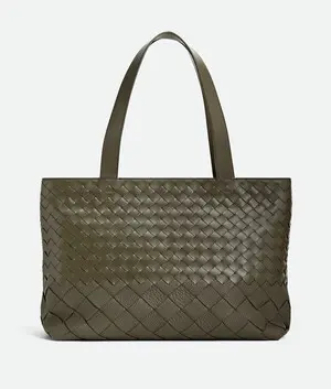 BOTTEGA  VENETA Small Intrecciato Zipped Tote - Cypress