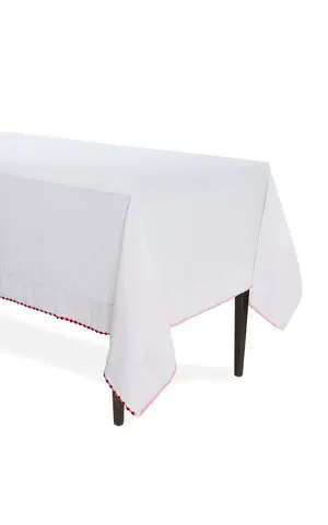 GOHAR WORLD Exclusive Á Jour & Crochet Linen Tablecloth - Red