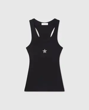 Stella McCartney Crystal Star Racerback Tank Top - Black