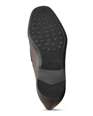 TOD'S Mocassino Gomma Legg Penny Loafers - Dark Brown