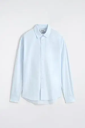 Cos Relaxed Pima Cotton Poplin Shirt - Light Blue