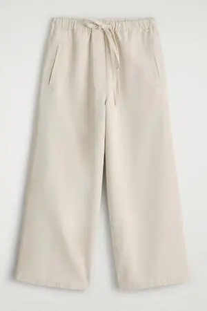 Cos Cropped Wide-leg Denim Pants - White