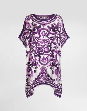 Dolce & Gabbana Majolica-print Twill Kaftan - Multicolor