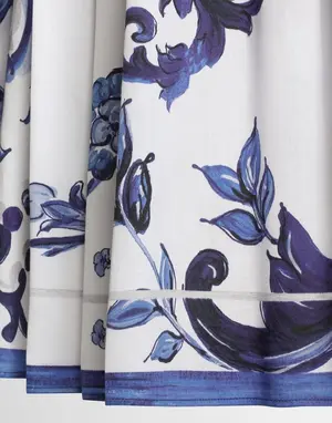 Dolce & Gabbana Majolica Long Cotton Satin Skirt - Print