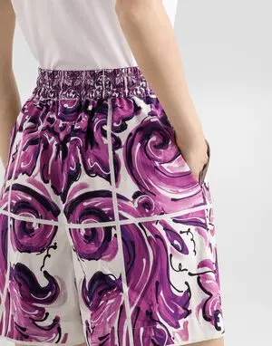 Dolce & Gabbana Majolica-print Poplin Shorts - Multicolor