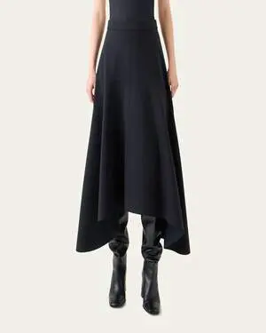 Akris Asymmetrical Neoprene Midi Skirt