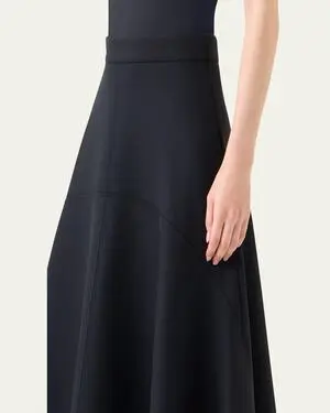 Akris Asymmetrical Neoprene Midi Skirt