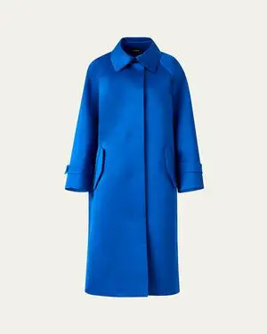 Akris Elliot Oversized Silk Duchess Coat - Royal Blue