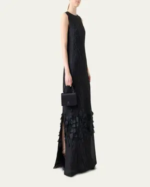 Akris Alice Crystal Trapezoid Satin Micro Top-handle Bag - Black