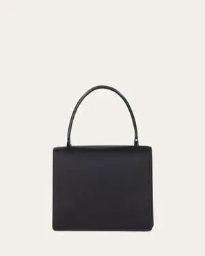 Akris Alice Crystal Trapezoid Satin Micro Top-handle Bag - Black