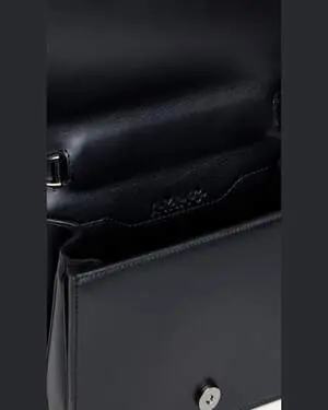 Akris Alice Crystal Trapezoid Satin Micro Top-handle Bag - Black