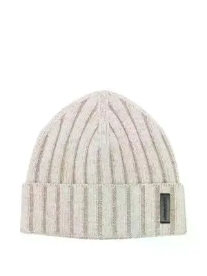 Emporio Armani Ribbed Beanie - Neutrals
