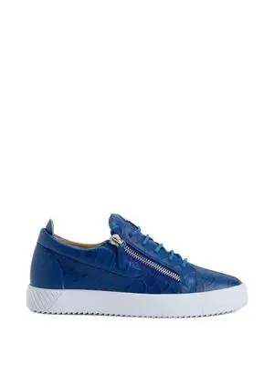 GIUSEPPE ZANOTTI Frankie Crocodile-effect Sneakers - Blue