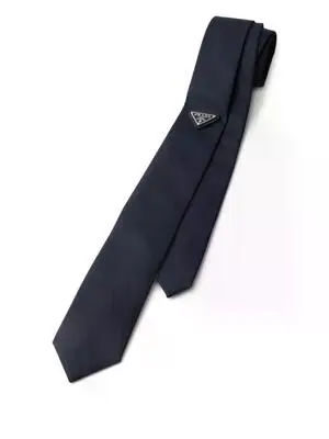 Prada Triangle Logo Neck Tie - Blue