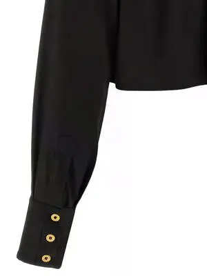 Elisabetta Franchi Padded-shoulder Button-front Shirt - Black