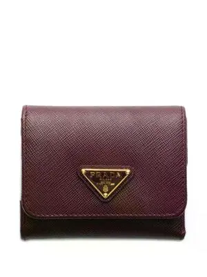 Prada Small Saffiano Leather Wallet Red