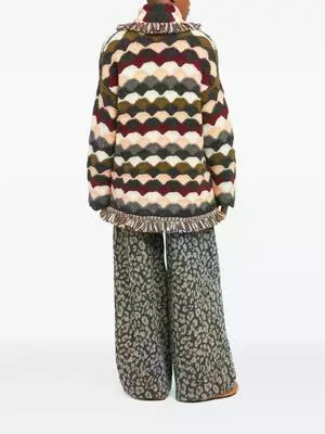 Alanui Wave Pattern Fringed Cardigan