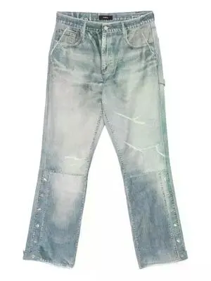 PURPLE BRAND Button-fastening Distressed Jeans