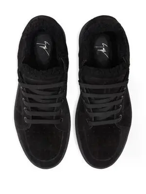 GIUSEPPE ZANOTTI Suede Sheepskin Low-top Sneakers