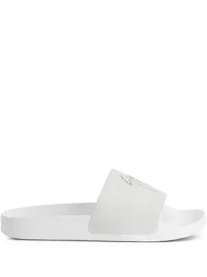 GIUSEPPE ZANOTTI Embellished Leather Slides
