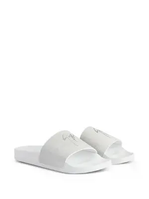 GIUSEPPE ZANOTTI Embellished Leather Slides