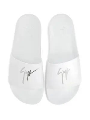 GIUSEPPE ZANOTTI Brett Logo-print Slides - White