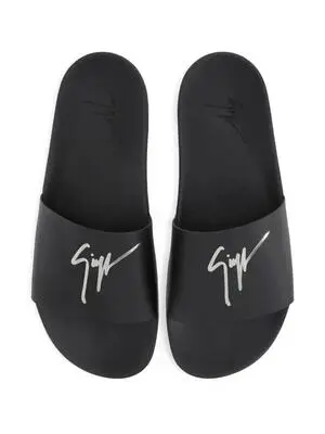 GIUSEPPE ZANOTTI Logo-embellished Slides - Black