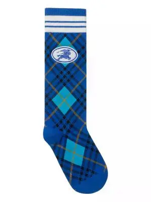 Burberry Check Knit Socks - Blue