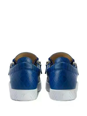 GIUSEPPE ZANOTTI Frankie Crocodile-effect Zip Sneakers - Blue