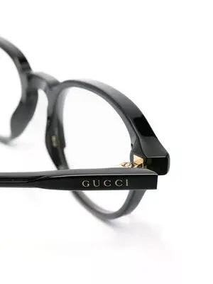 Gucci Logo-print Round-frame Glasses