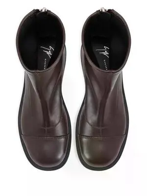 GIUSEPPE ZANOTTI Junney Zip-detail Ankle Boots - Brown