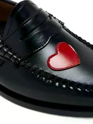 G.H.BASS Weejuns Penny Loafers With Heart Embellishment