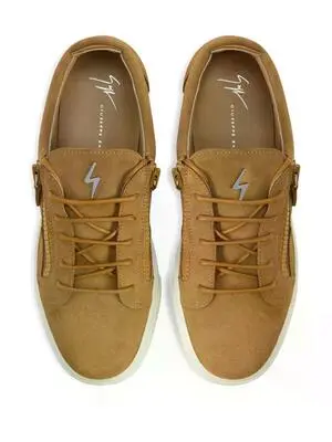 GIUSEPPE ZANOTTI Frankie Zip-fastening Suede Trainers - Neutrals