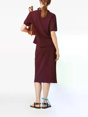 Miu Miu Logo-embroidered Piqué Skirt