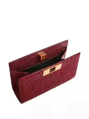 GIUSEPPE ZANOTTI Crocodile-embossed Clasp Clutch