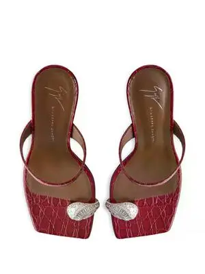 GIUSEPPE ZANOTTI 90mm Iconic Ring Crocodile-effect Sandals