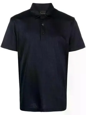 BILLIONAIRE Plain Button-placket Polo Shirt - Blue