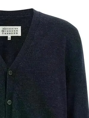 MAISON MARGIELA Elbow-patch V-neck Cardigan - Blue