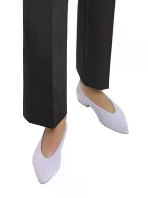 FLATTERED Pointed-toe Suede Flat Pumps