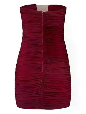 NENSI DOJAKA Draped Mesh-panel Mini Dress - Red
