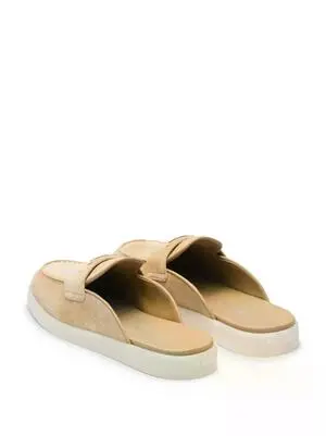 Prada Logo-plaque Suede Mules