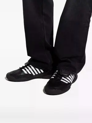 Dsquared2 Stripe-detail Leather Sneakers - Black